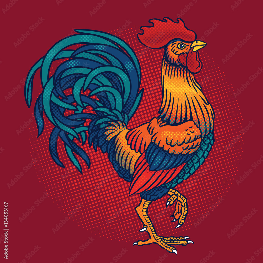 illustration of a rooster Stock Illustration | Adobe Stock