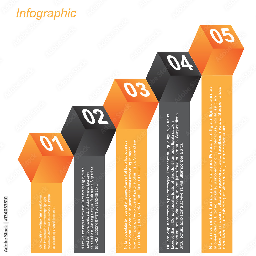 Vettoriale Stock Info graphic Design Templates In The Form Of A 3D Box