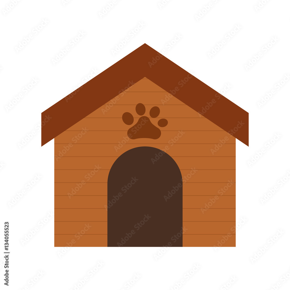 wooden house dog paw print pet vector illustration eps 10 Stock Vector ...