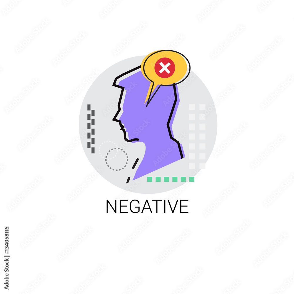 Negative Bad Disapproved Profile Icon Avatar Vector Illustration Stock ...