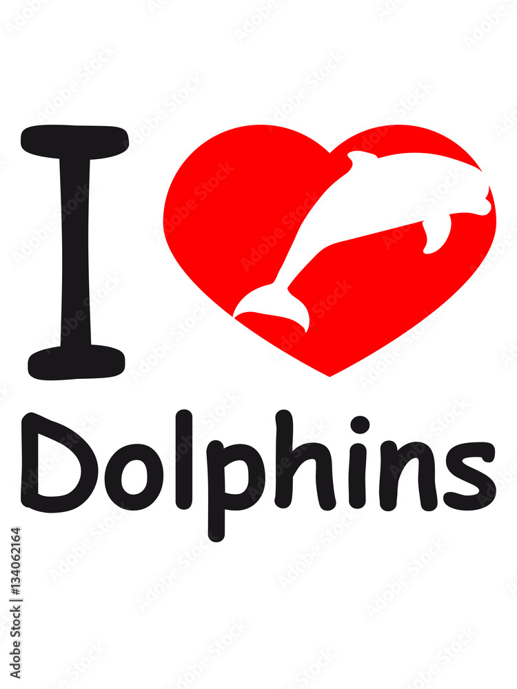 Dolphin Heart Silhouette