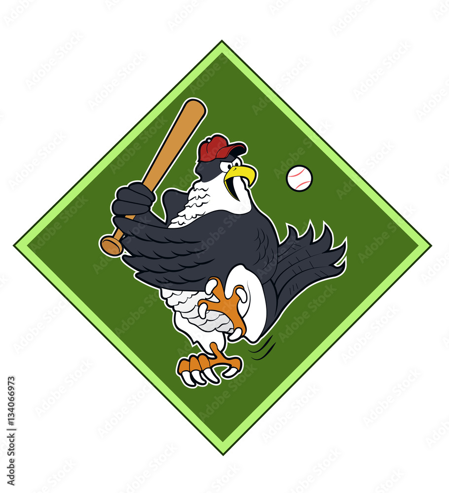 Goshawk / A hawk-like bird swings a baseball bat. Stock Vector | Adobe ...