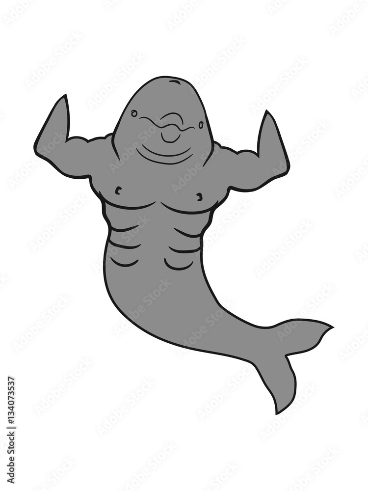 Bodybuilder muscle strong fitness studio posen male lift water dolphin ...