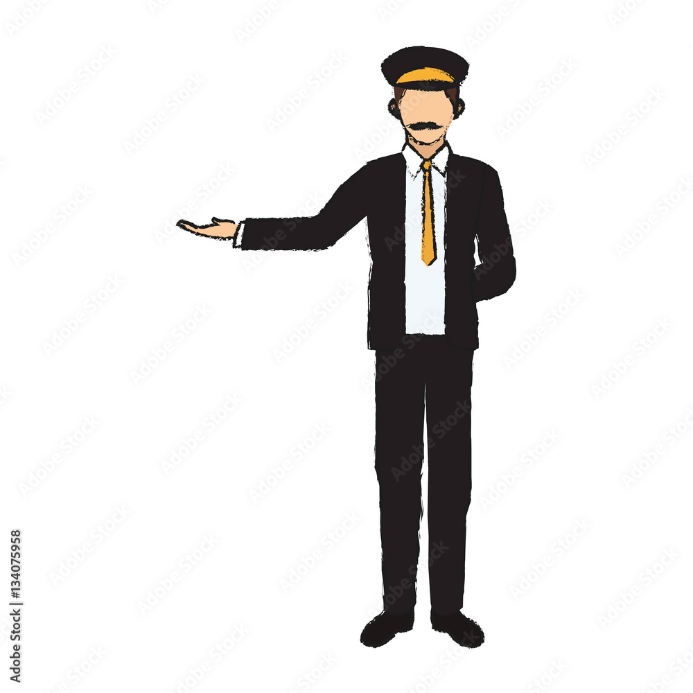 taxi driver cartoon icon over white background. colorful design. vector ...