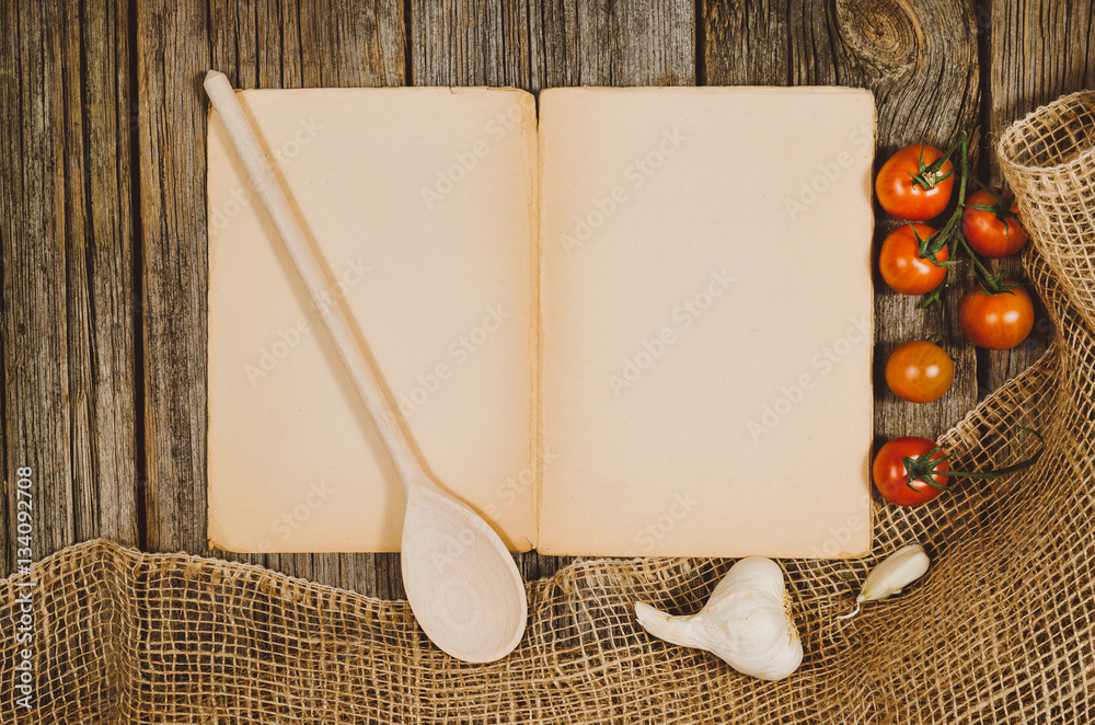 Baking or cooking ingredients background. Top view photograph with ...