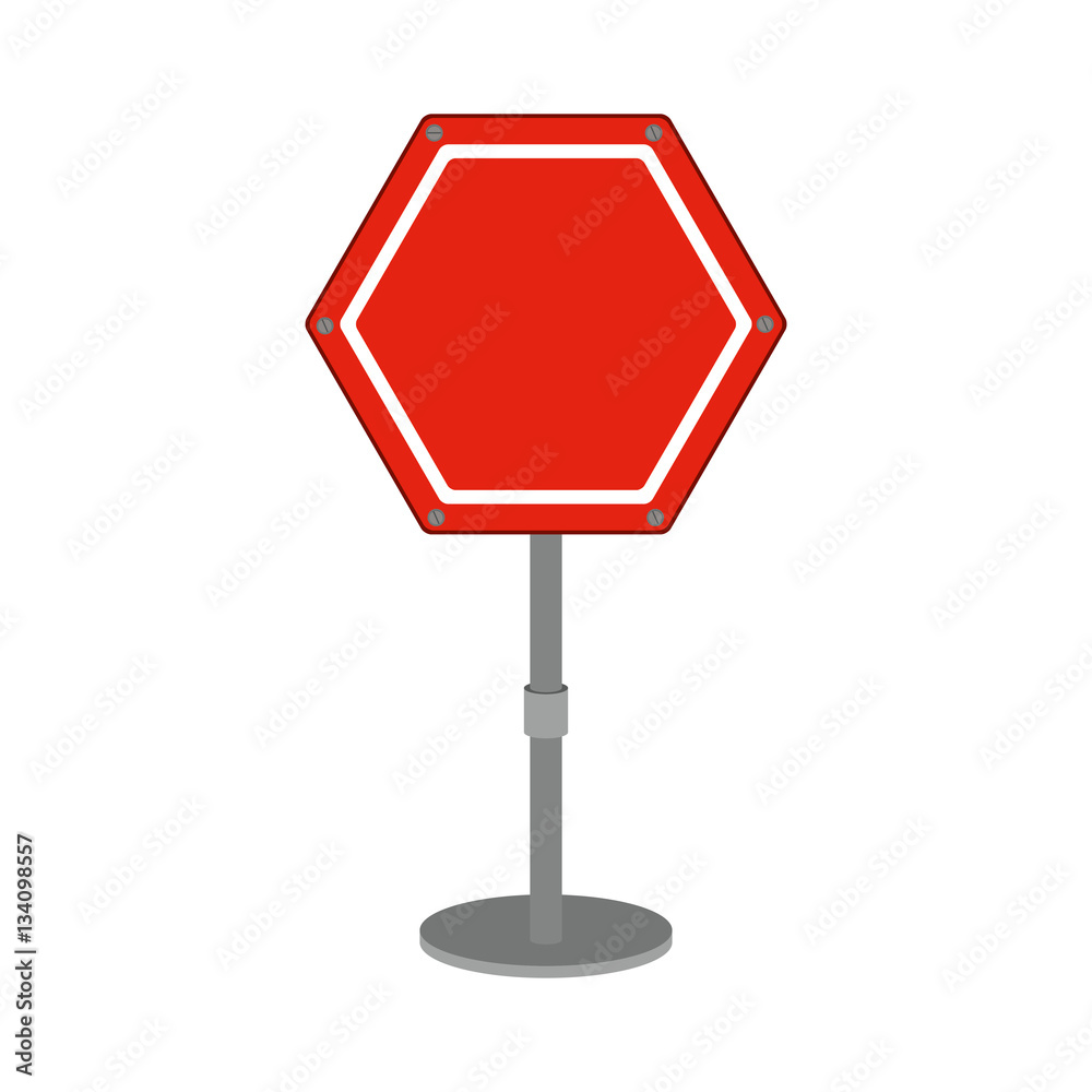 hexagon road sign red icon vector illustration vector de Stock | Adobe ...