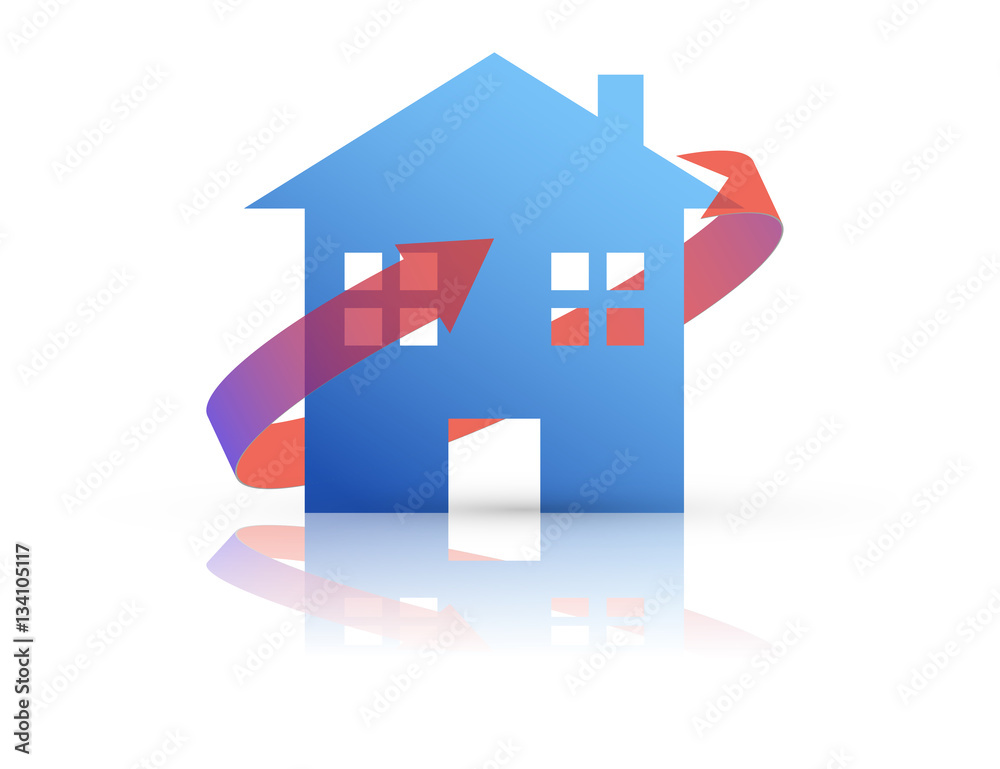 Vettoriale Stock freccia, casa, giro, verde, 360, immobiliare | Adobe Stock