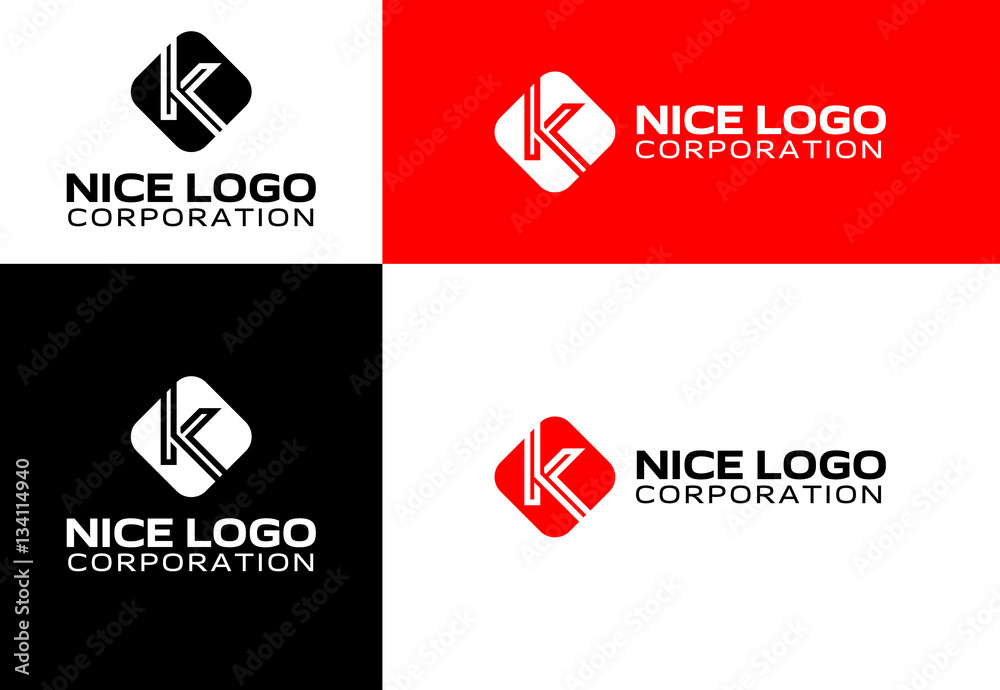 logo with the letter K, universal logotype for your business Stock ...