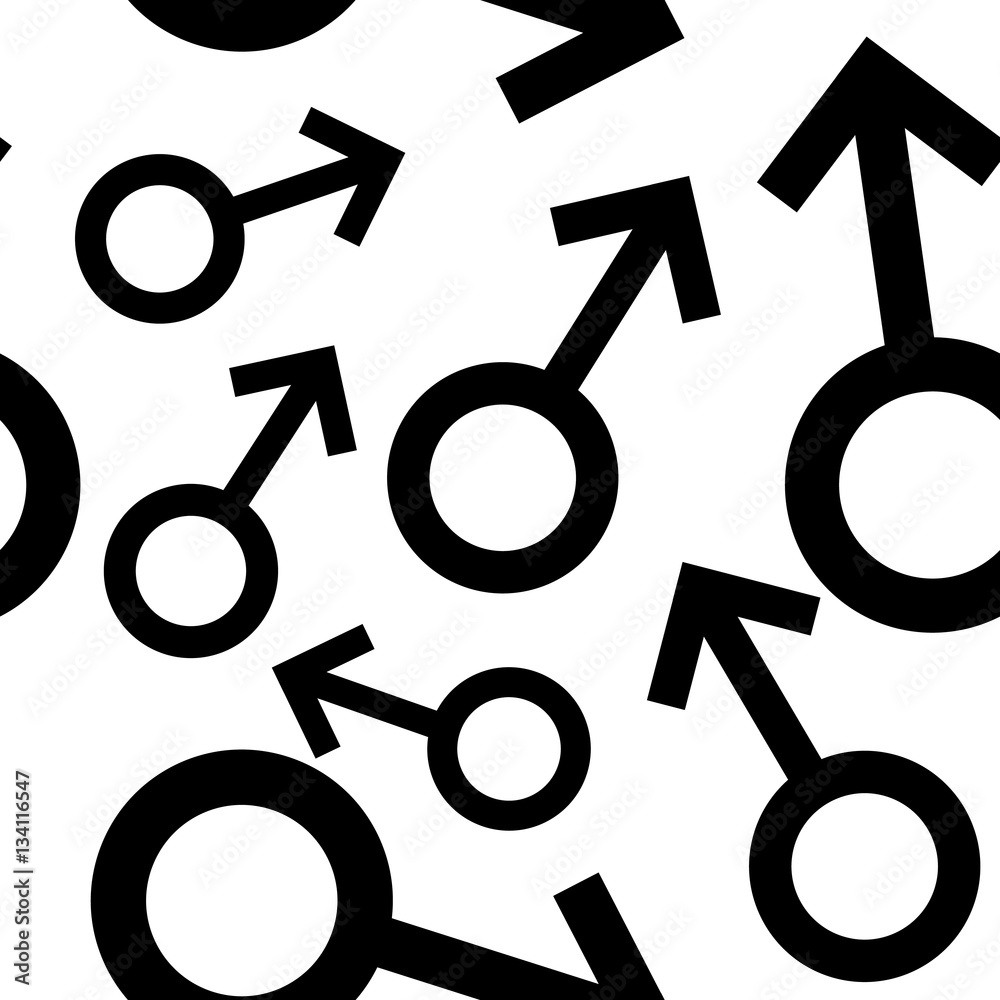 Seamless pattern with the black male symbols. Male signs different ...