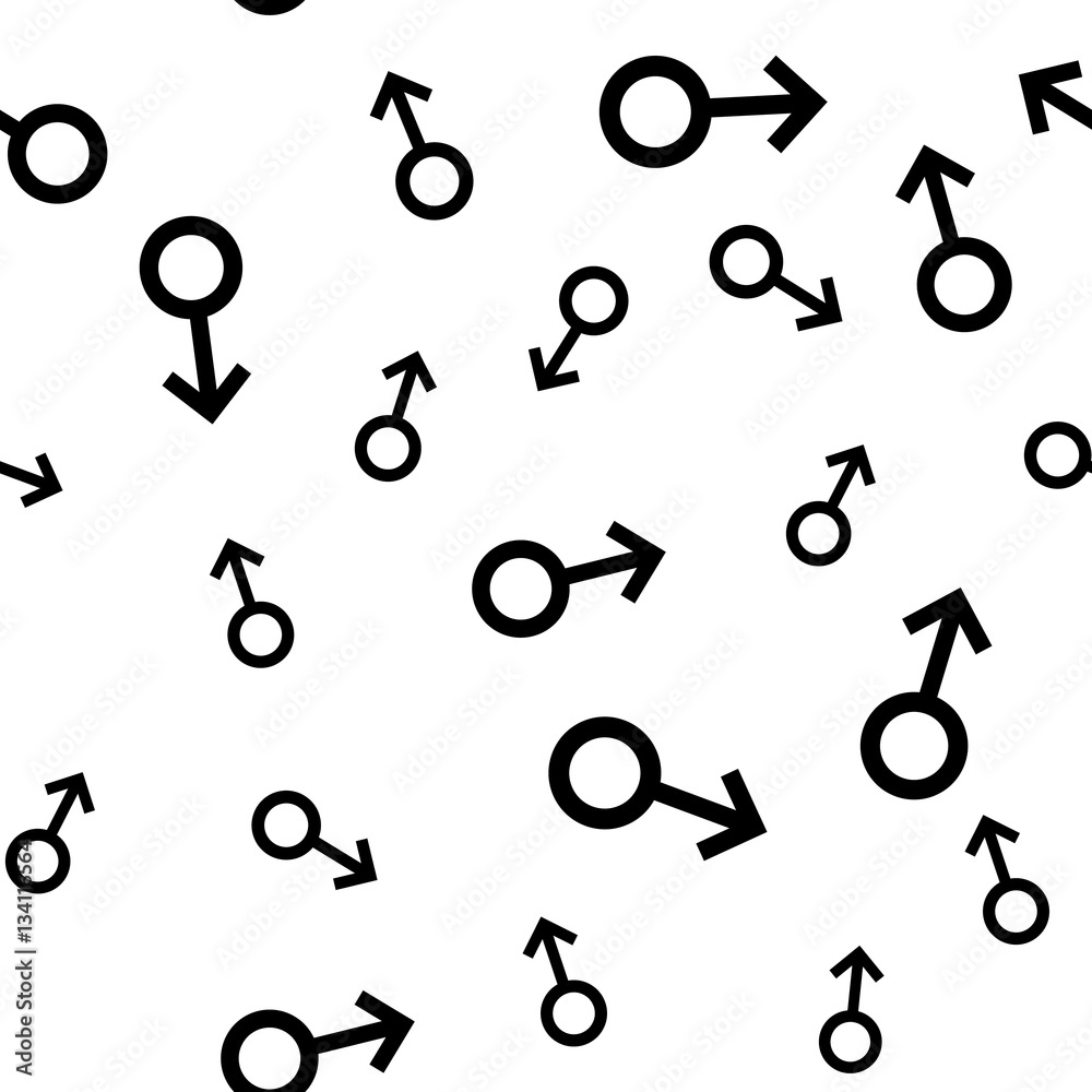 Seamless pattern with the black male symbols. Male small signs ...