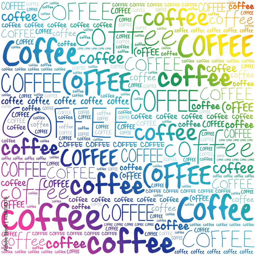 Coffee words cloud collage, poster background Stock Vector | Adobe Stock