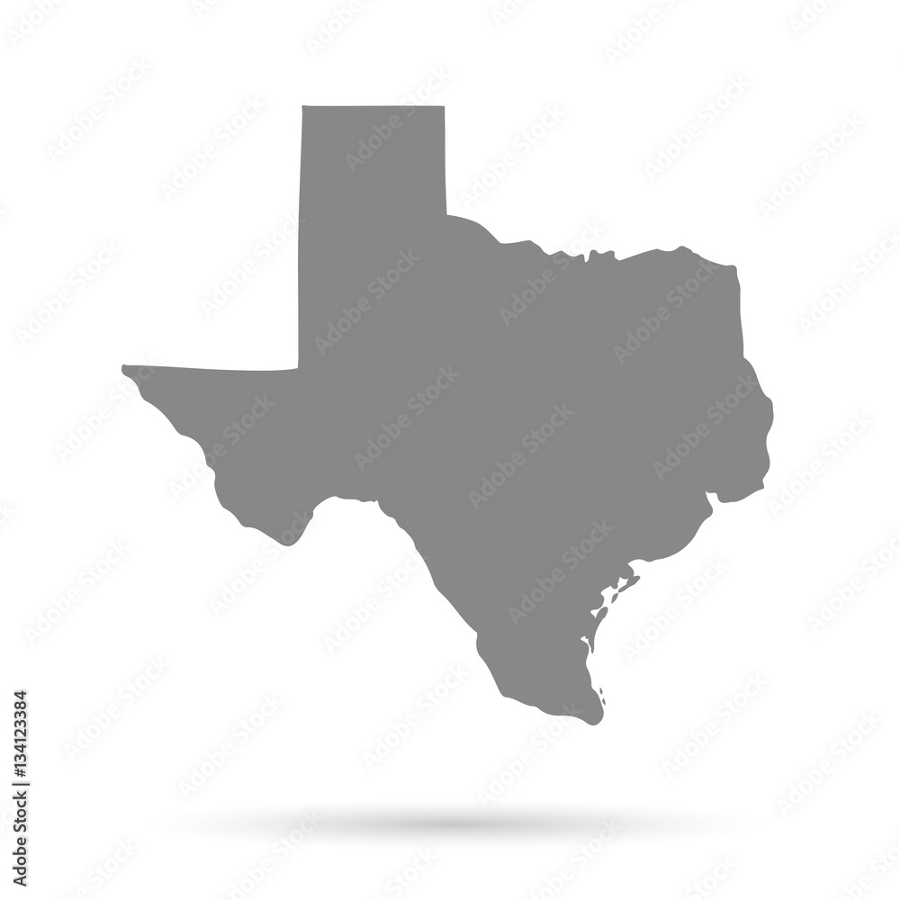 Map of the U.S. state of Texas on a white background Stock Vector ...