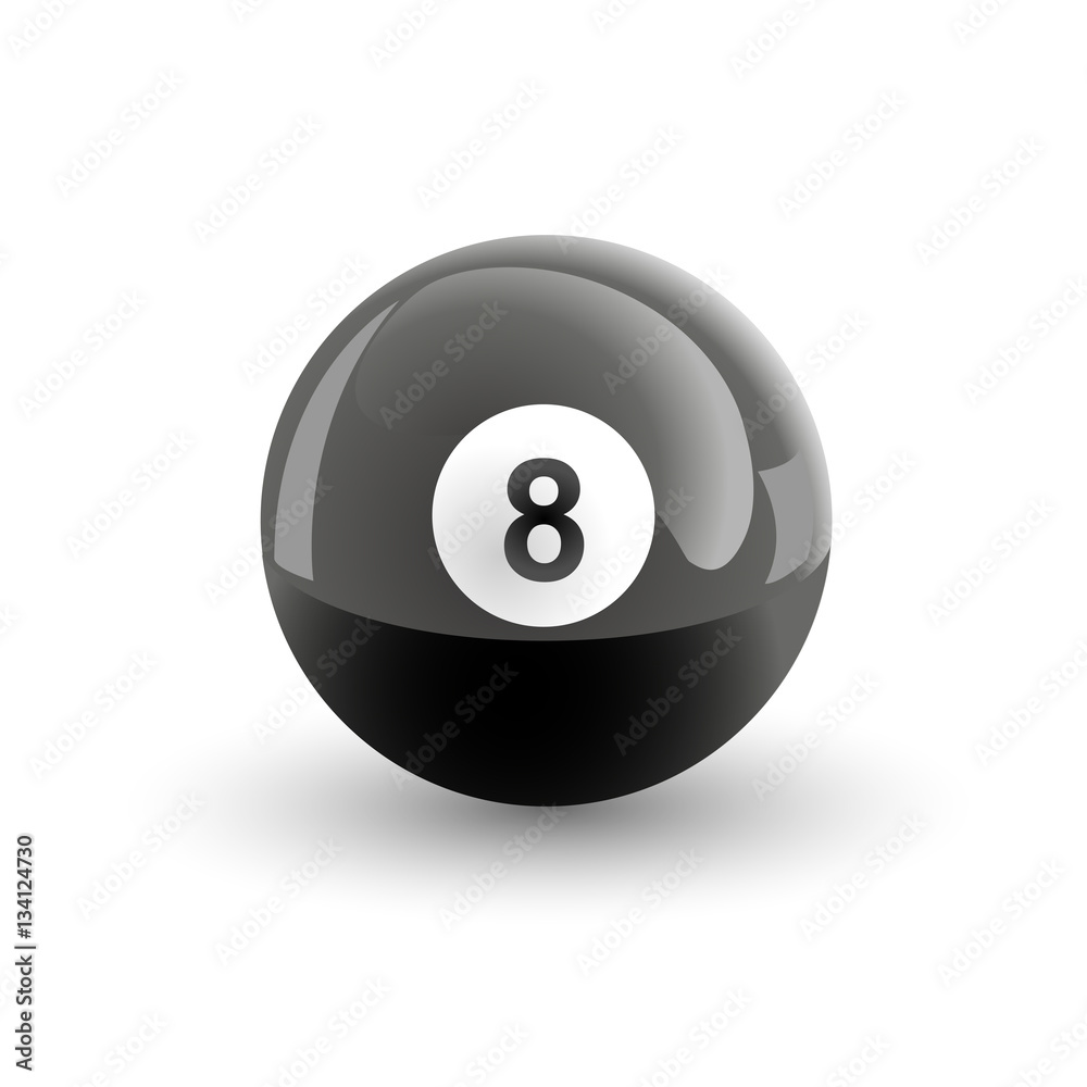 Number Eight Pool Ball Stock Vector | Adobe Stock