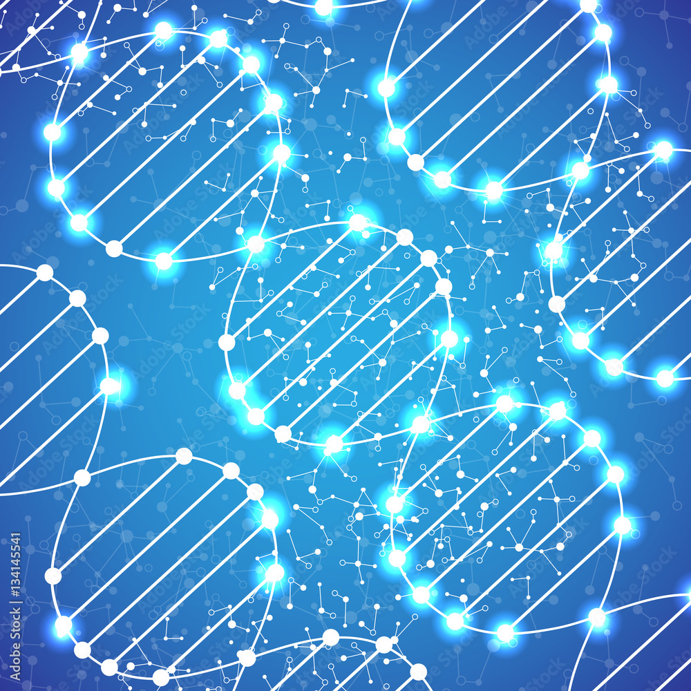 Abstract DNA background. Vector illustration. Beautiful structure of ...