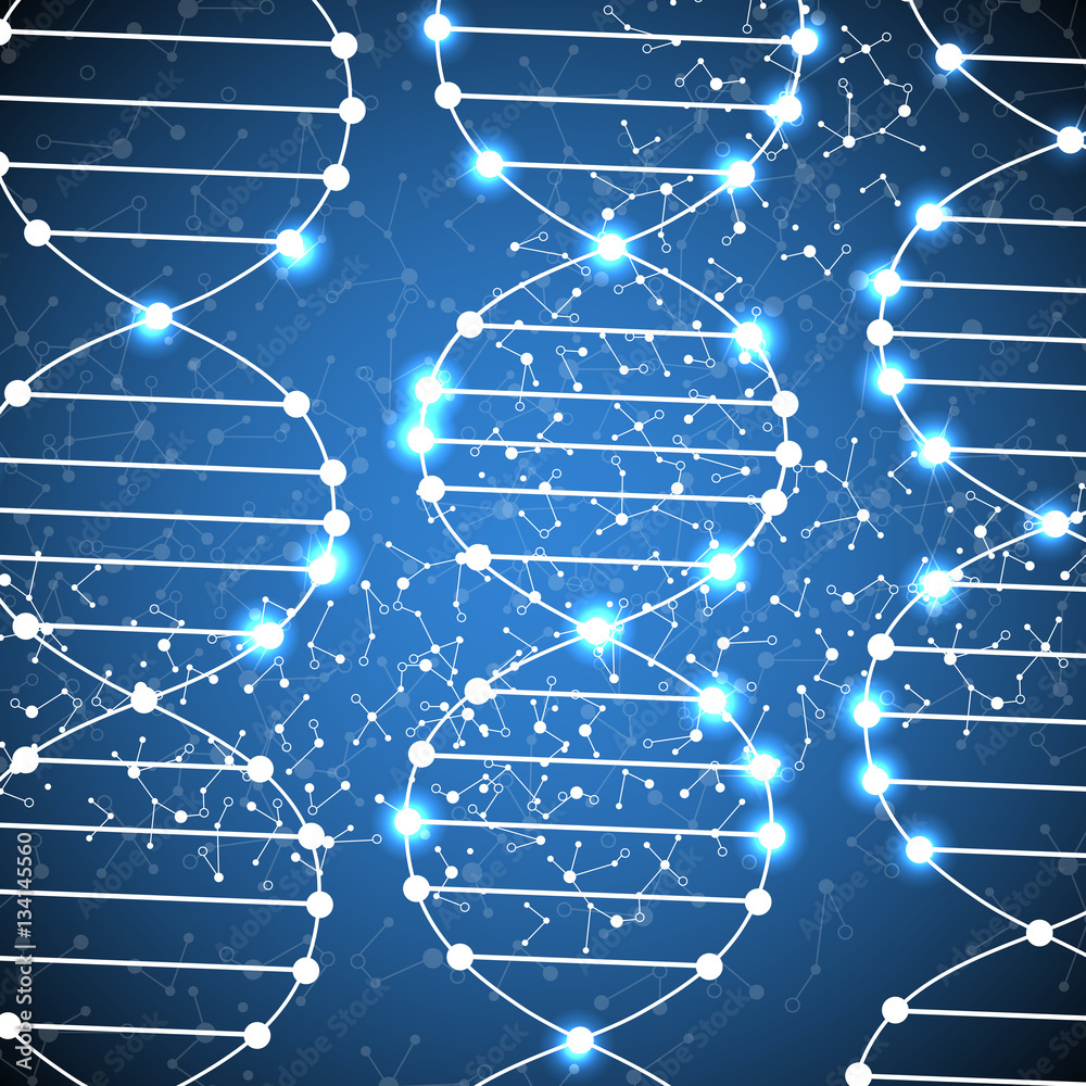 Abstract DNA background. Vector illustration. Beautiful structure of ...