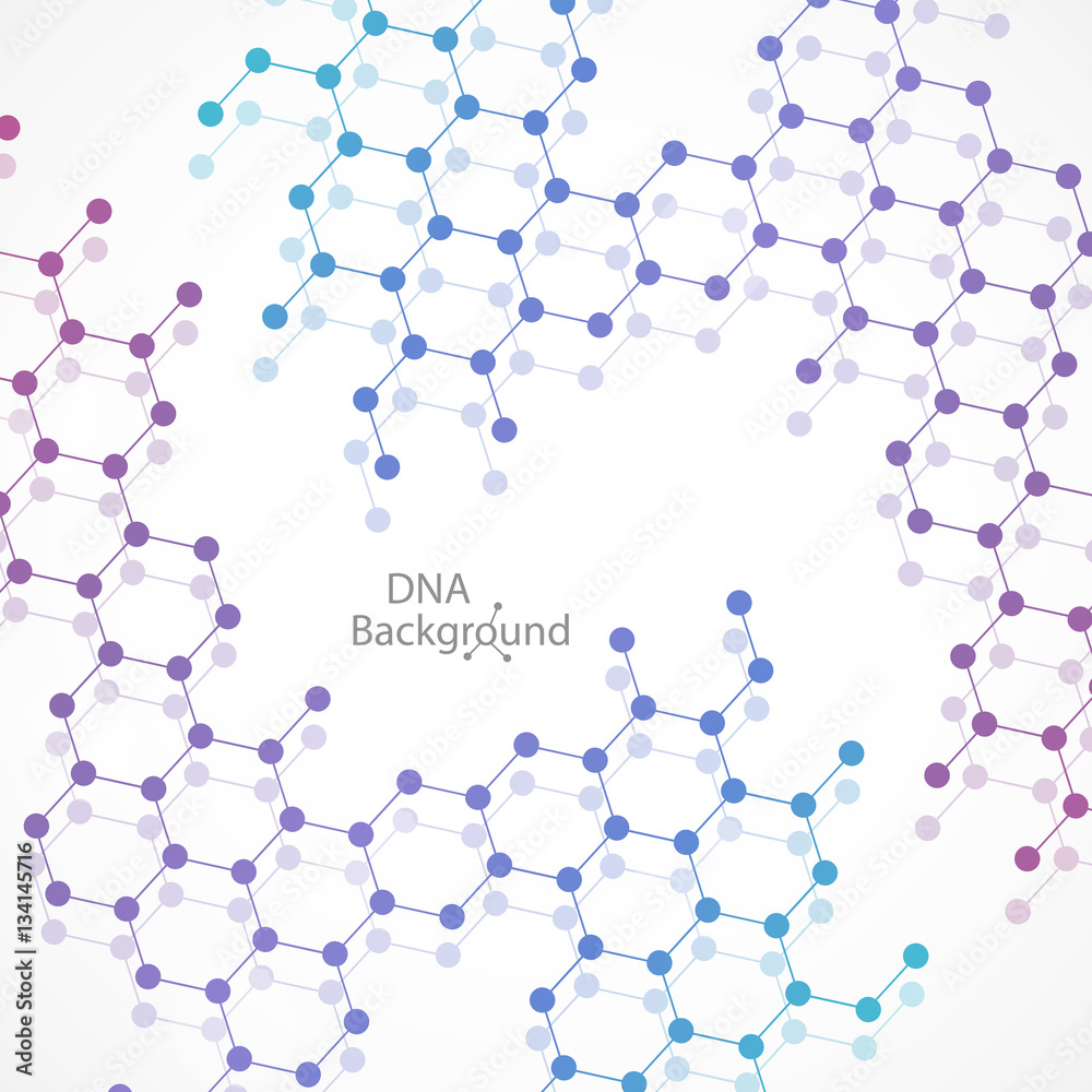 Abstract DNA background. Vector illustration. Beautiful structure of ...