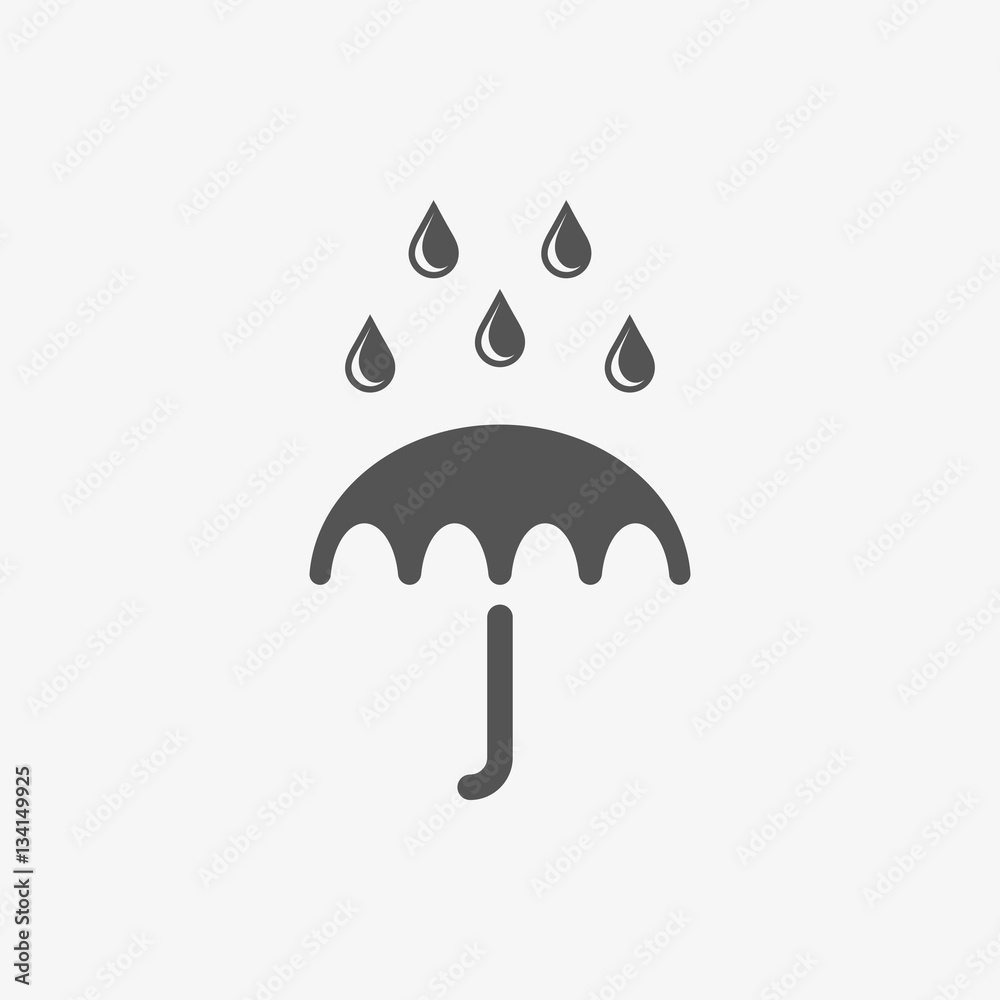 Umbrella vector icon. Rain protection symbol. Flat design style Stock ...