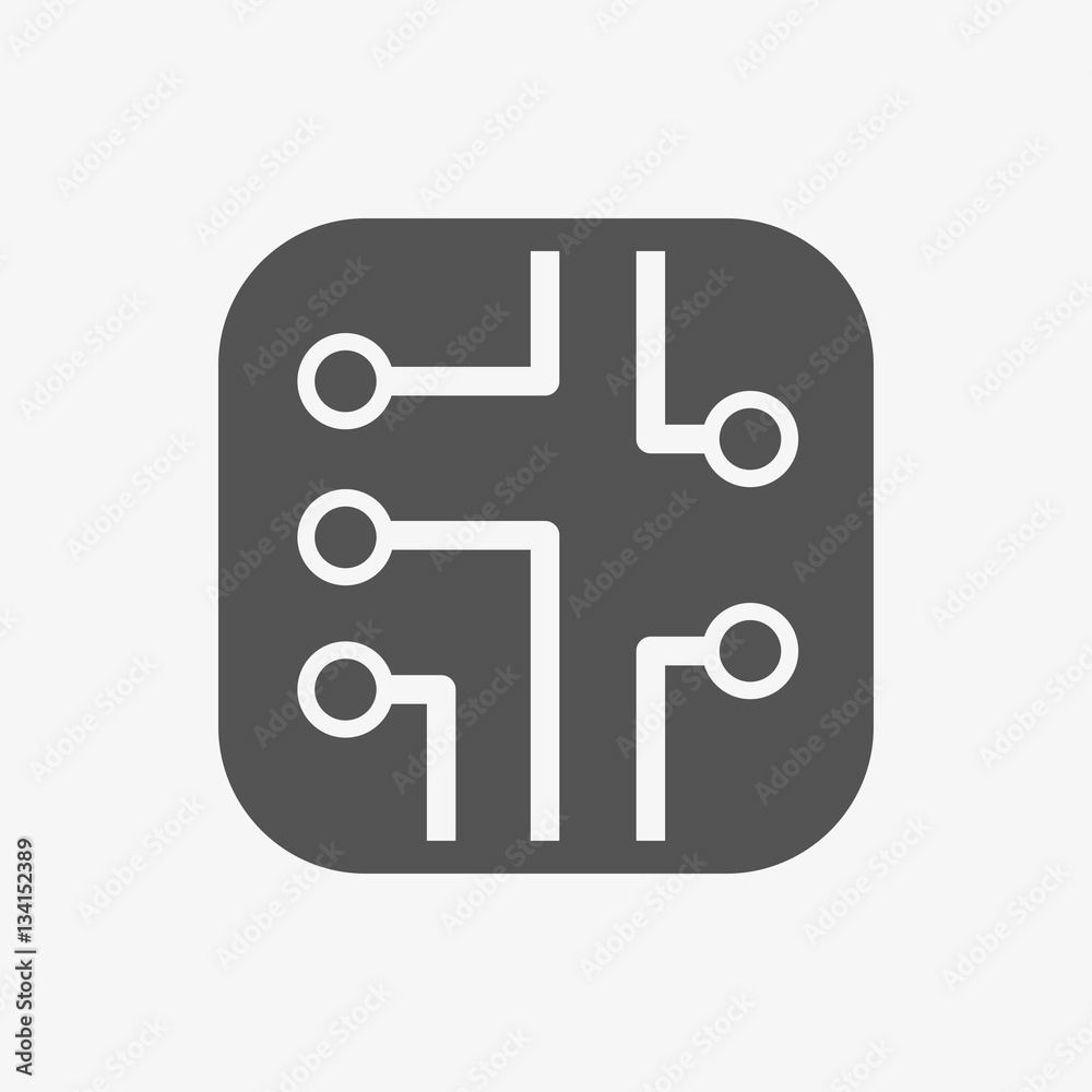 circuit board icon stock vector illustration flat design Stock Vector ...