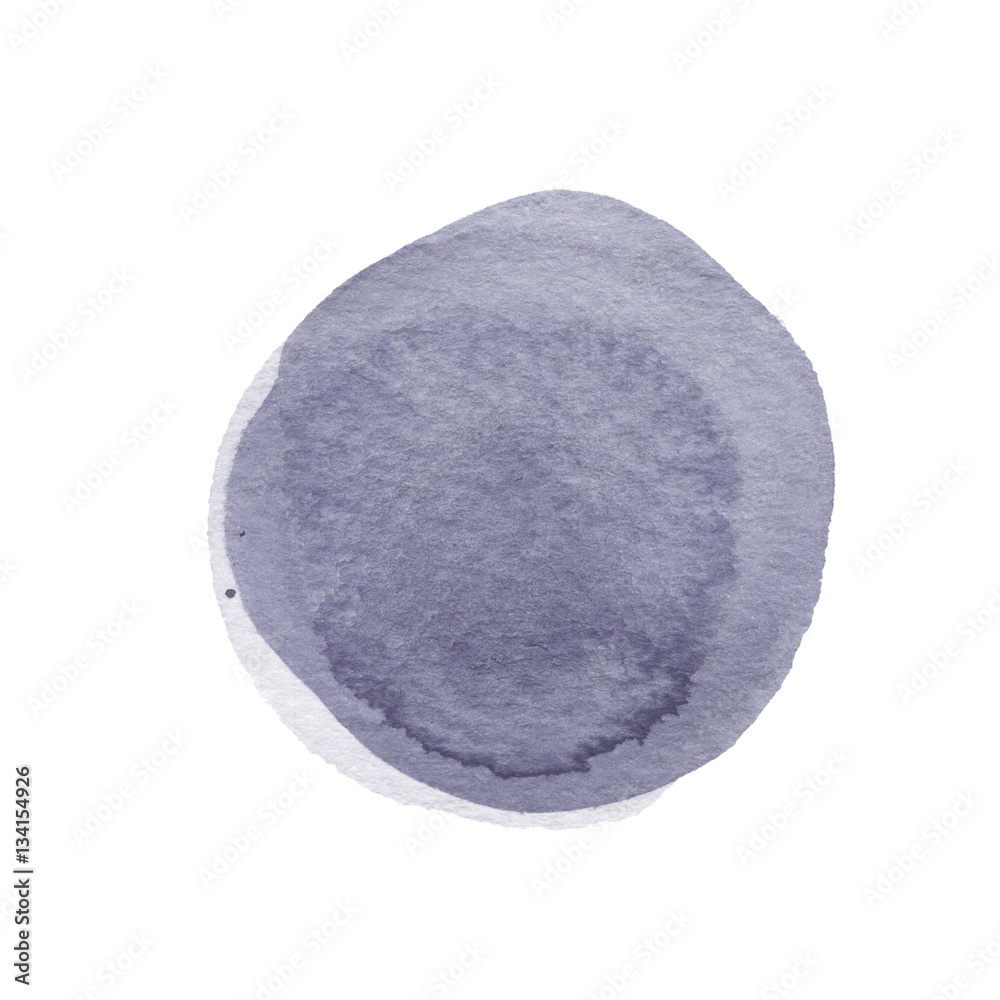 Ash cool gray watercolor circle isolated on white background. Wenge ...