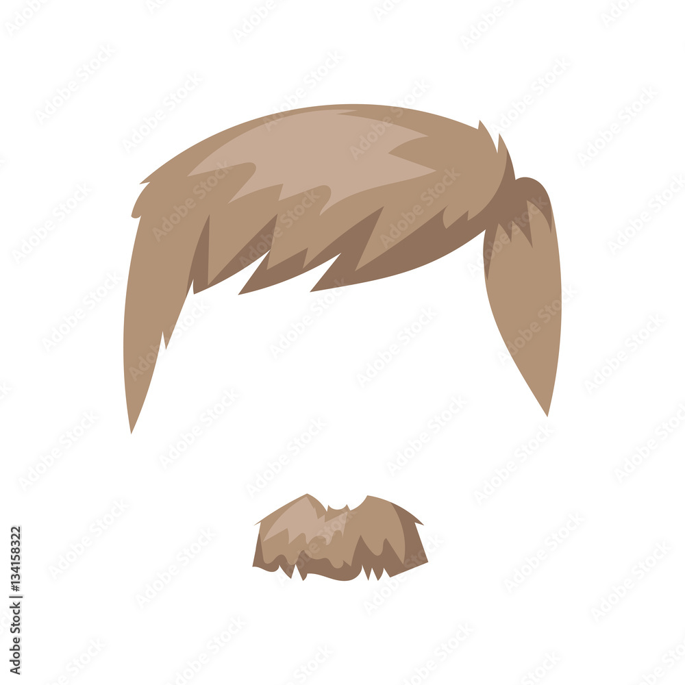 Hairstyle beard and hair face cut mask flat cartoon vector. Stock ...