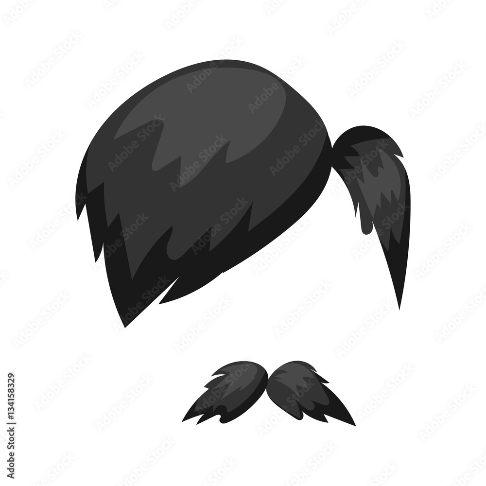 Hairstyle beard and hair face cut mask flat cartoon vector. Stock ...
