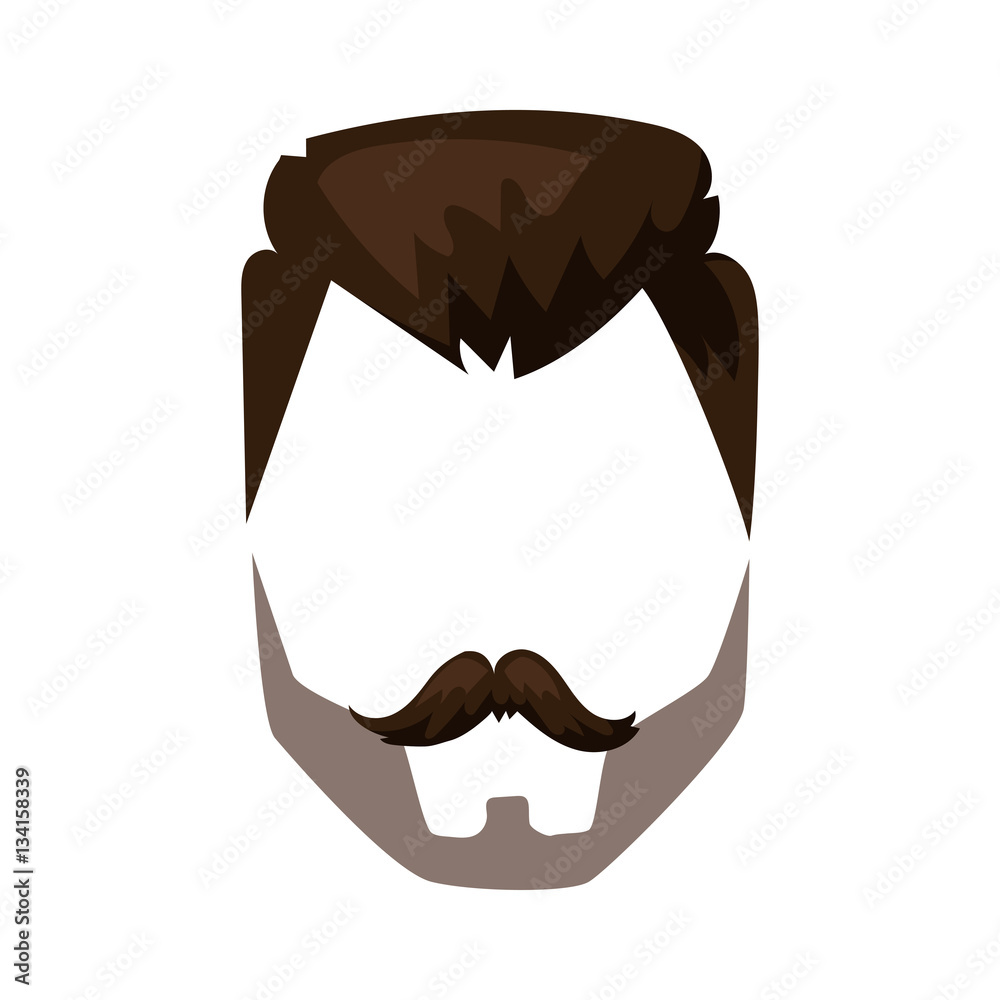 Hairstyle beard and hair face cut mask flat cartoon vector. Stock ...
