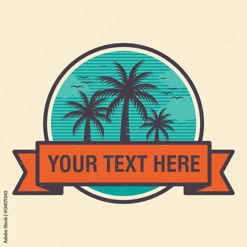 Beach logo vector Stock Vector | Adobe Stock