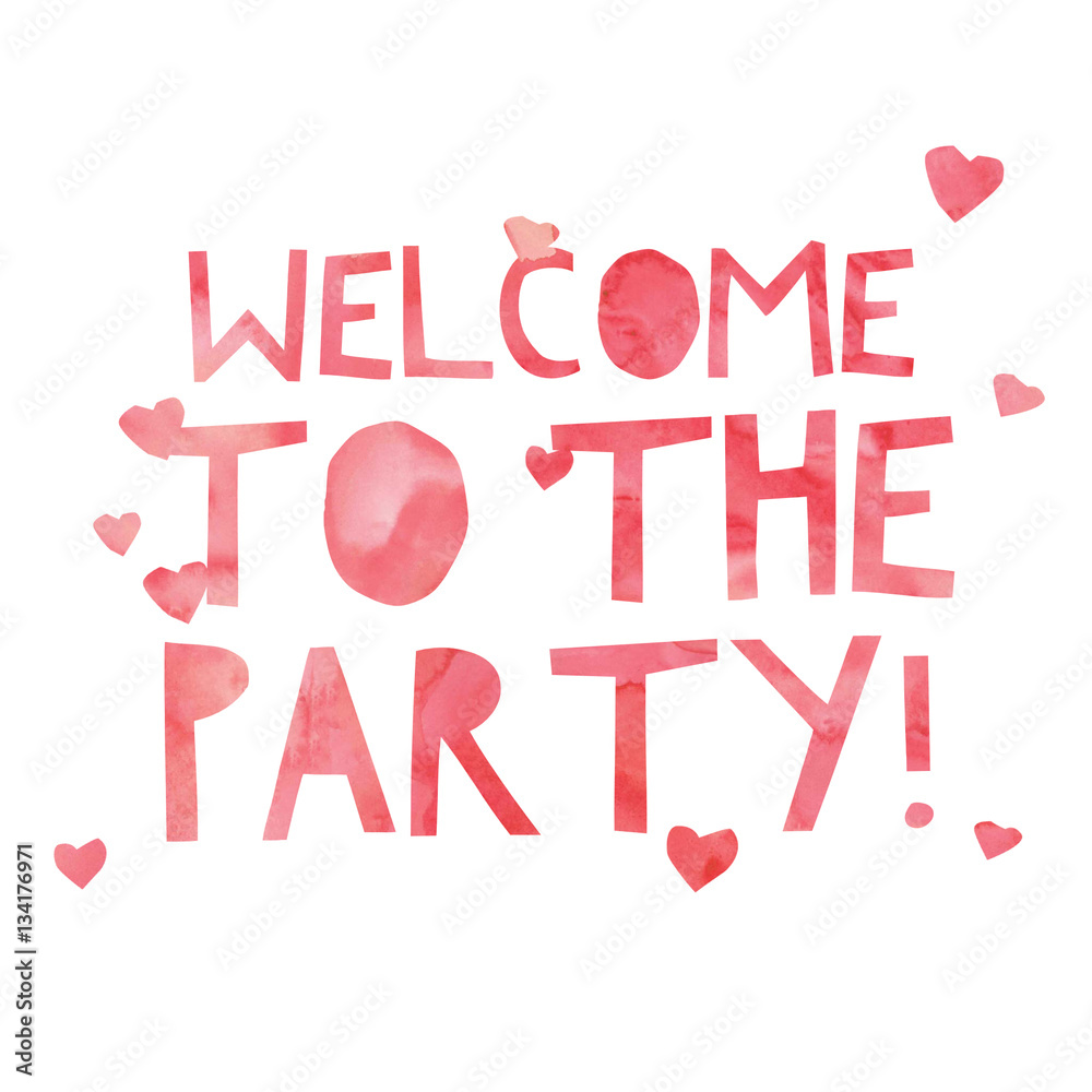 Welcome to the Party Poster Door Sign Stock Illustration | Adobe Stock