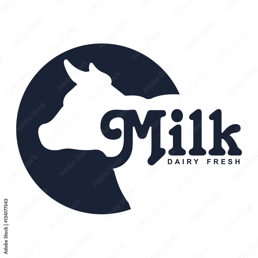 Milk vector logo Stock Vector | Adobe Stock