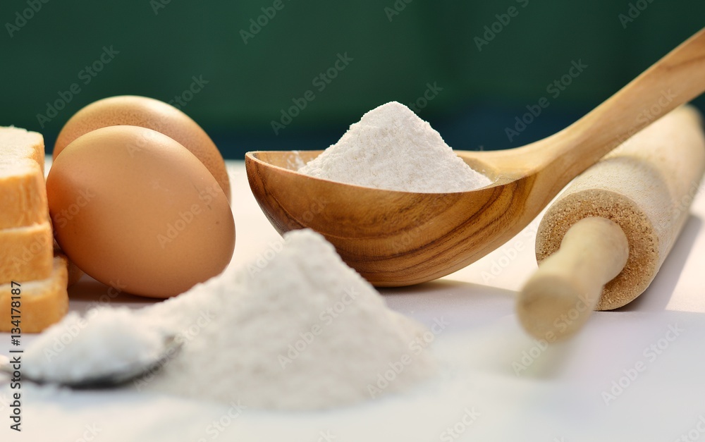 Equipment and material used for making bread. Stock Photo | Adobe Stock