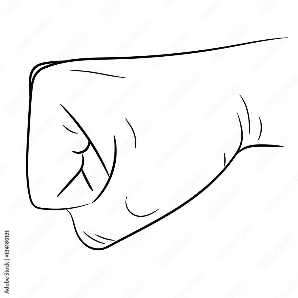 Clenched Fist Side View On White Background Of Vector Illustrations Stock Vector Adobe Stock