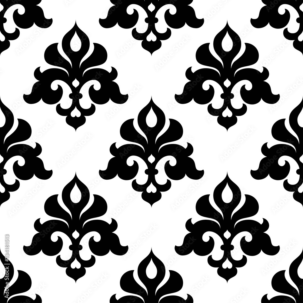 Vintage damask seamless background, repeating pattern. Vector ...