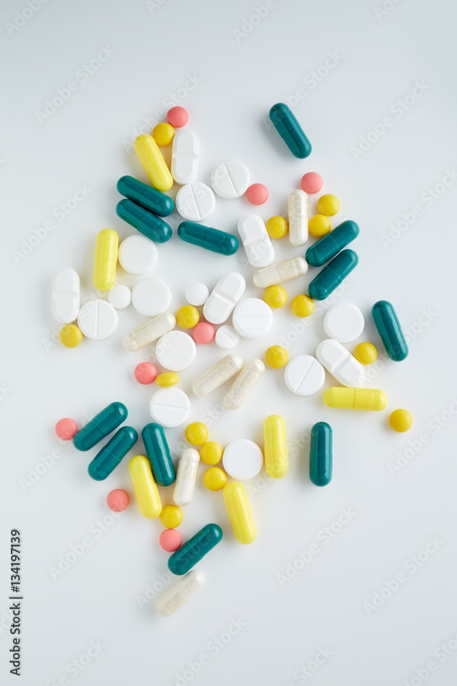 Blister tablets. The capsules are packaged in blisters, isolated on a ...