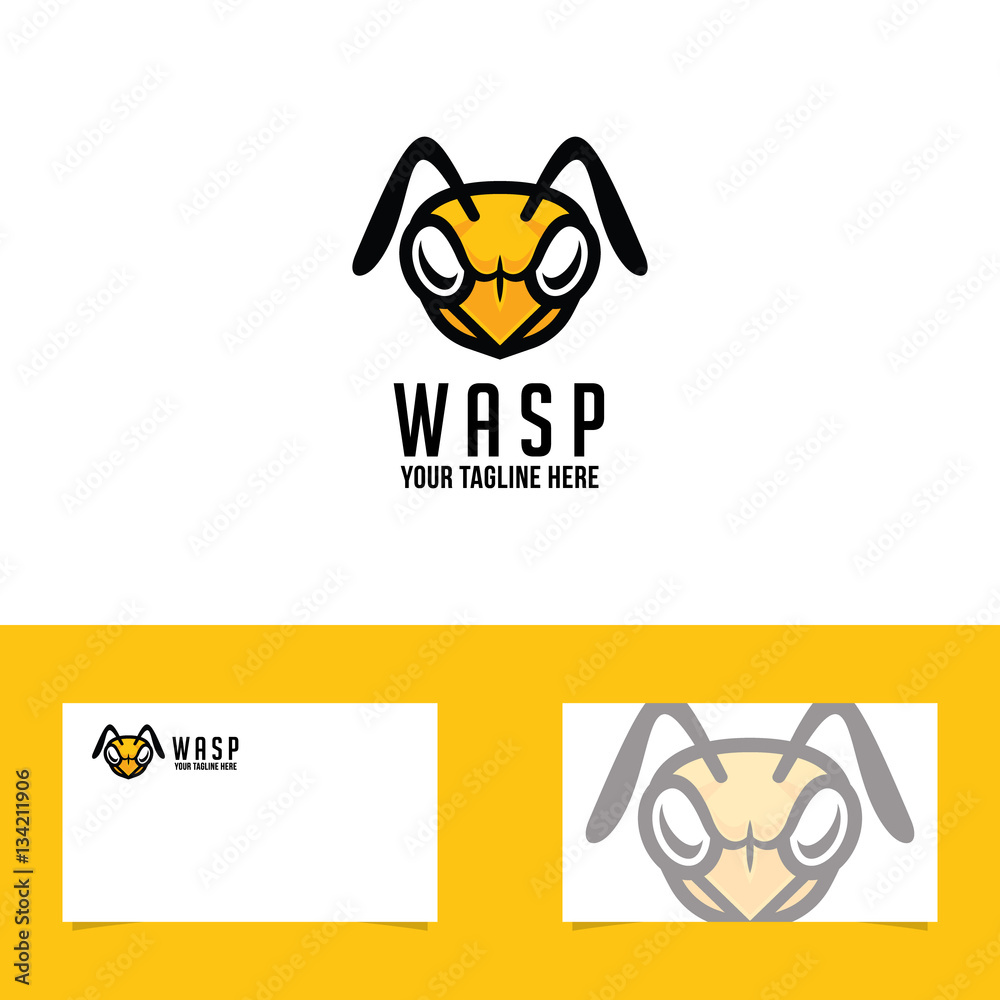 Wasp Symbol With Business Card Template Stock Vector | Adobe Stock
