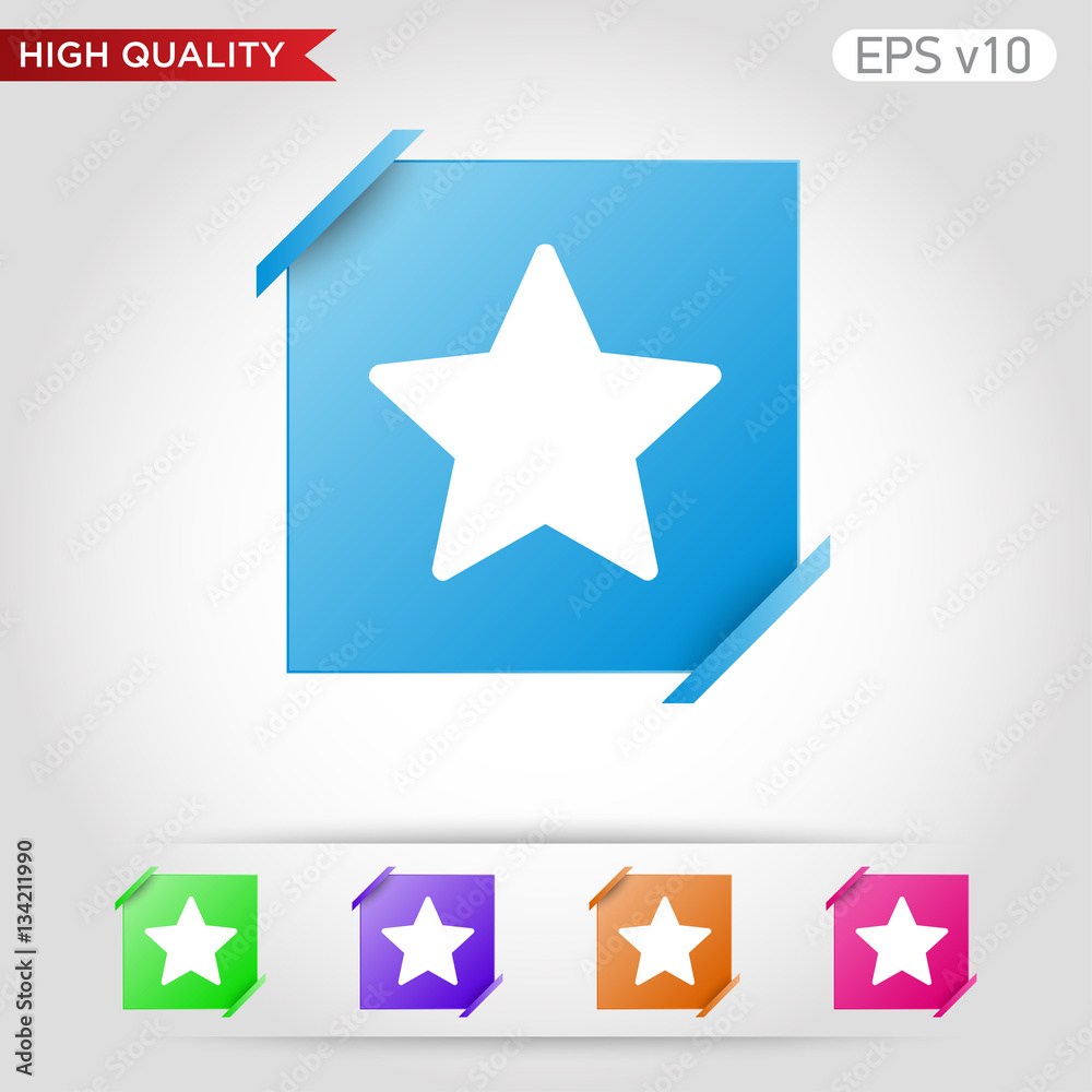 Colored icon or button of star symbol with background Stock Vector ...