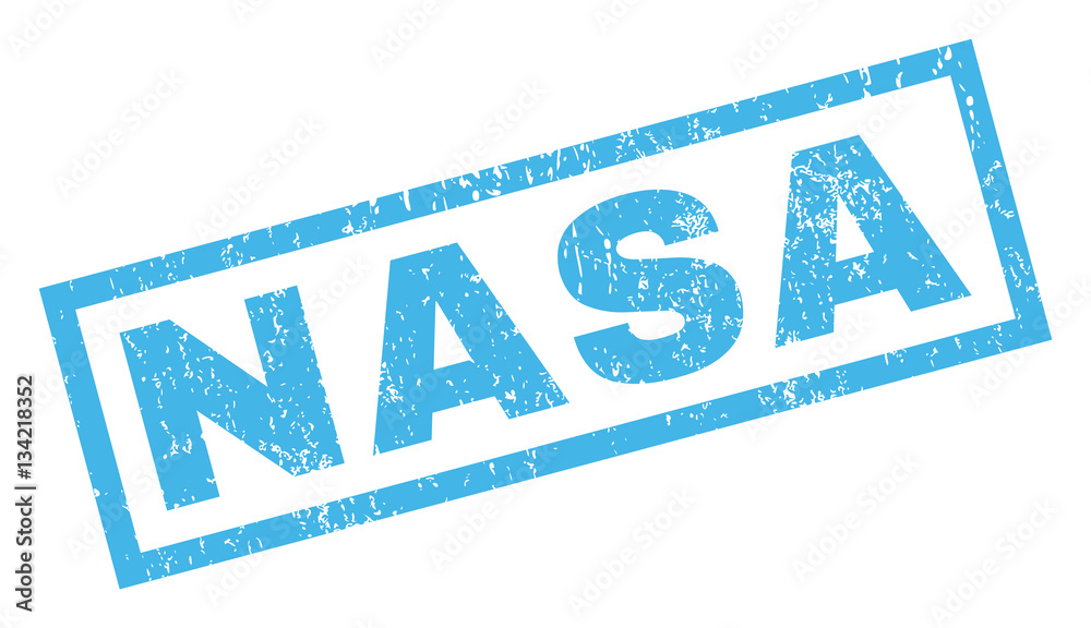 NASA text rubber seal stamp watermark. Tag inside rectangular shape ...