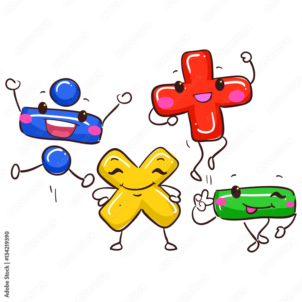 Vector Illustration of Mathematical Symbol Mascot Stock Vector | Adobe ...