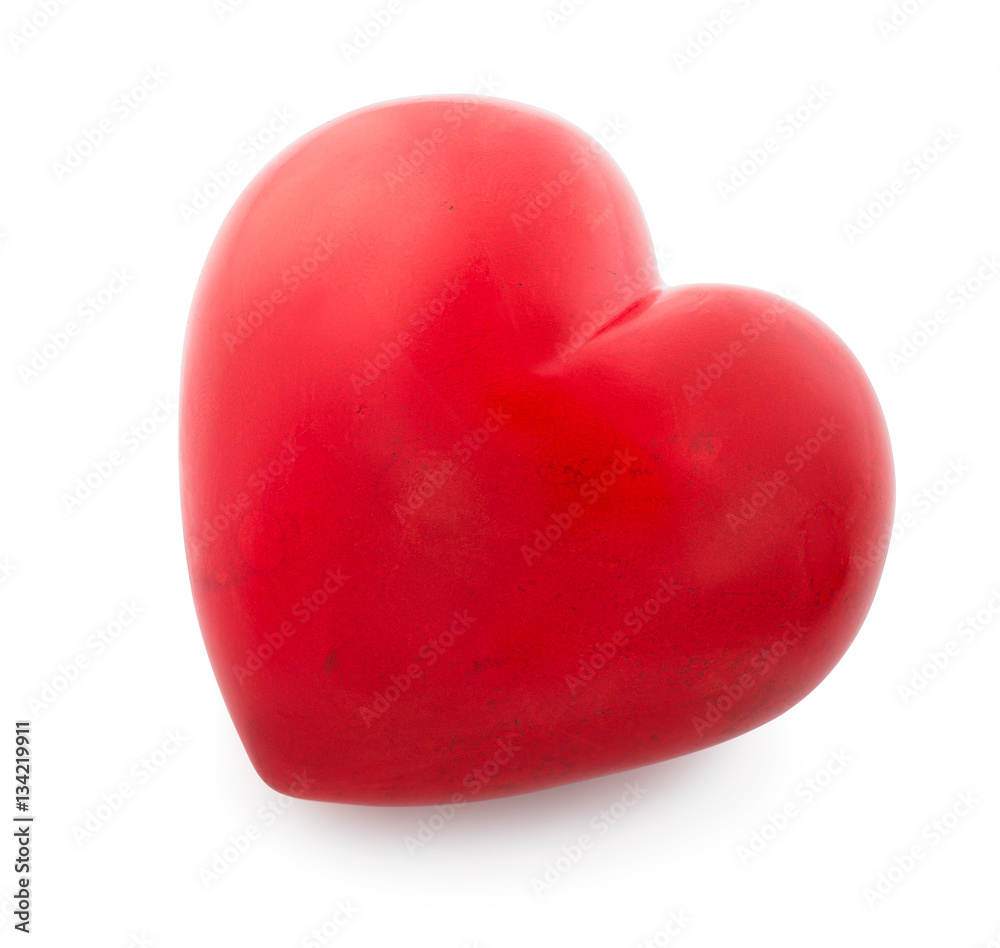 red heart isolated on white Stock Photo | Adobe Stock