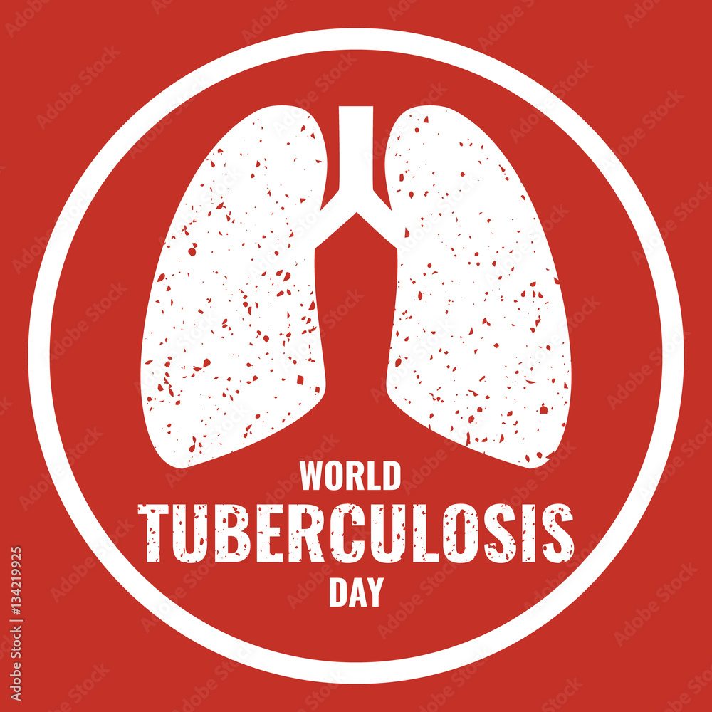 World Tuberculosis Day poster with lungs affected by the disease. TB ...