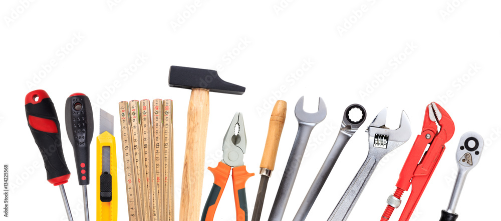 Set of hand tools Stock-Foto | Adobe Stock