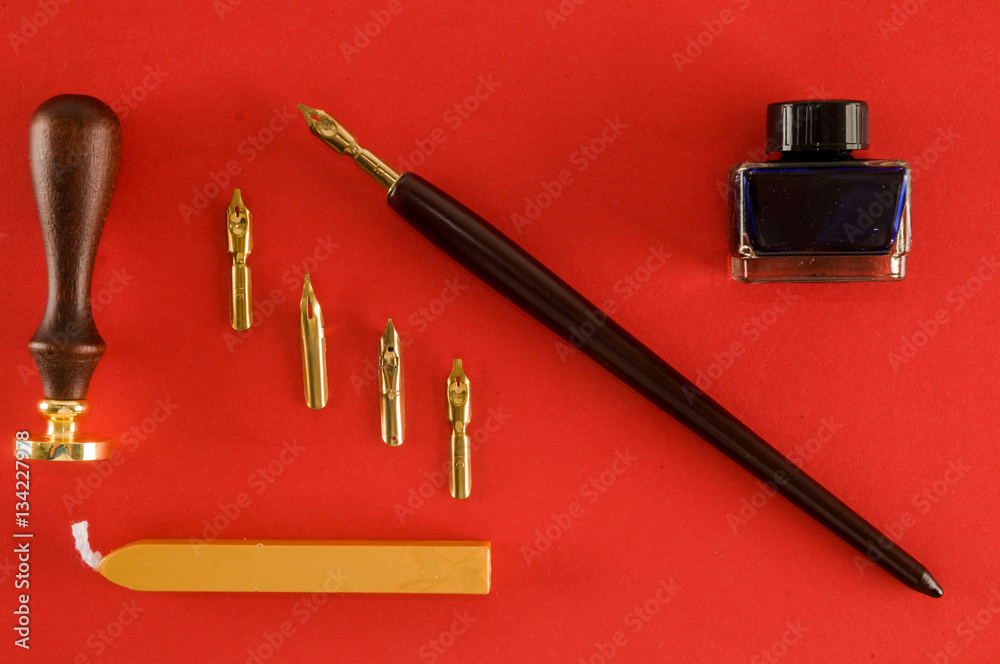 Antique ink pen background Stock Photo | Adobe Stock