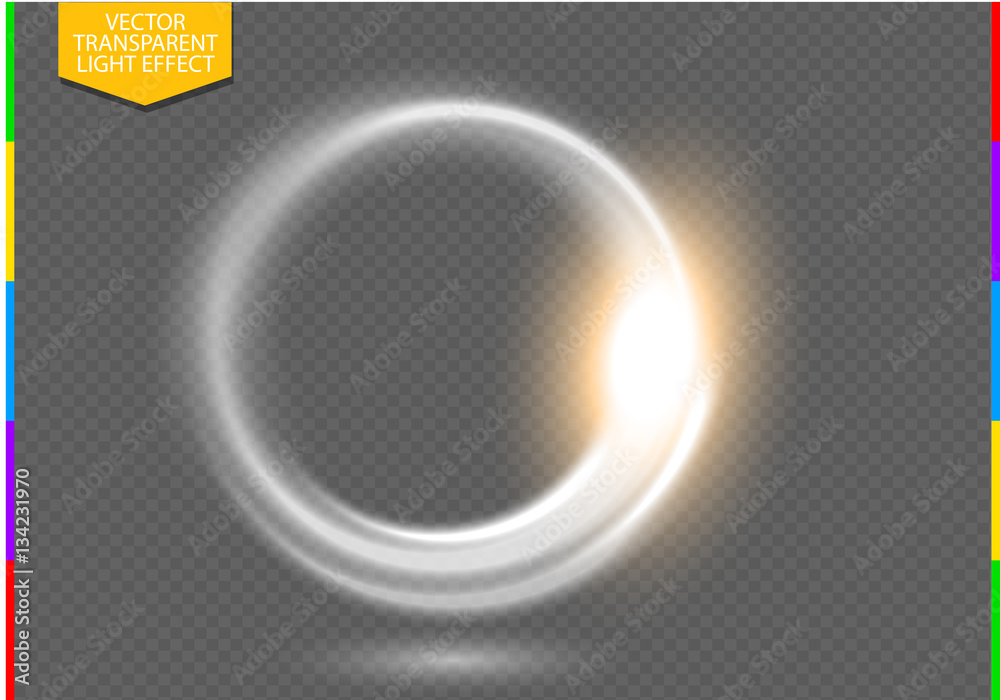 Circular lens flare transparent light effect. Abstract ellipse border ...