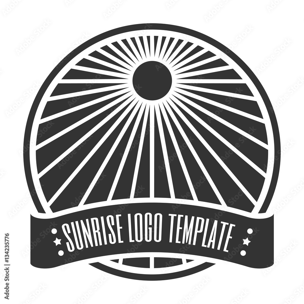Vintage sun ray burst insignia logotype for logo design, emblem. Stock ...