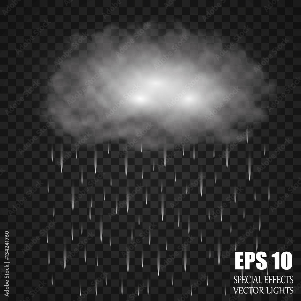 Cloud and rain. on a transparent background. Stock Vector | Adobe Stock