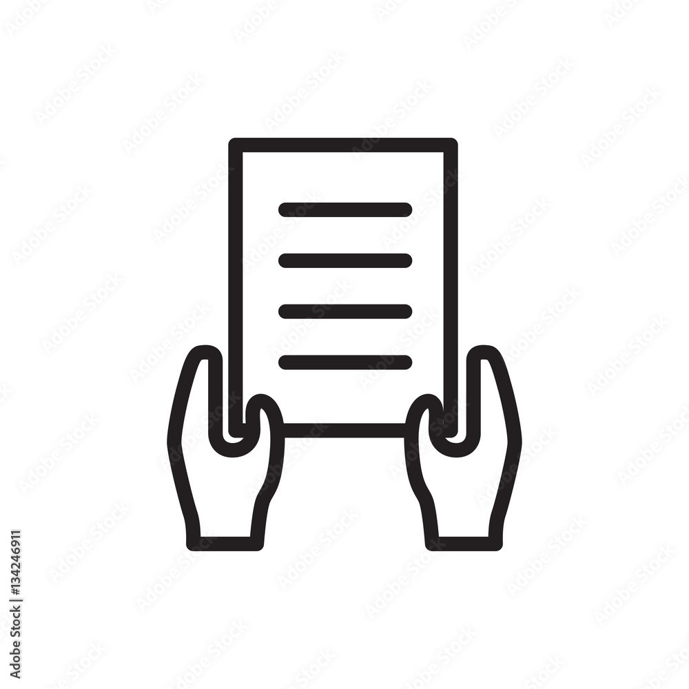holding document icon illustration Stock Vector | Adobe Stock