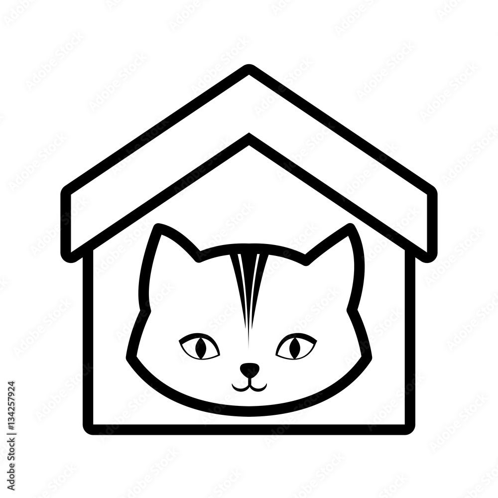 cat animal domestic house pet outline vector illustration eps 10 Stock ...