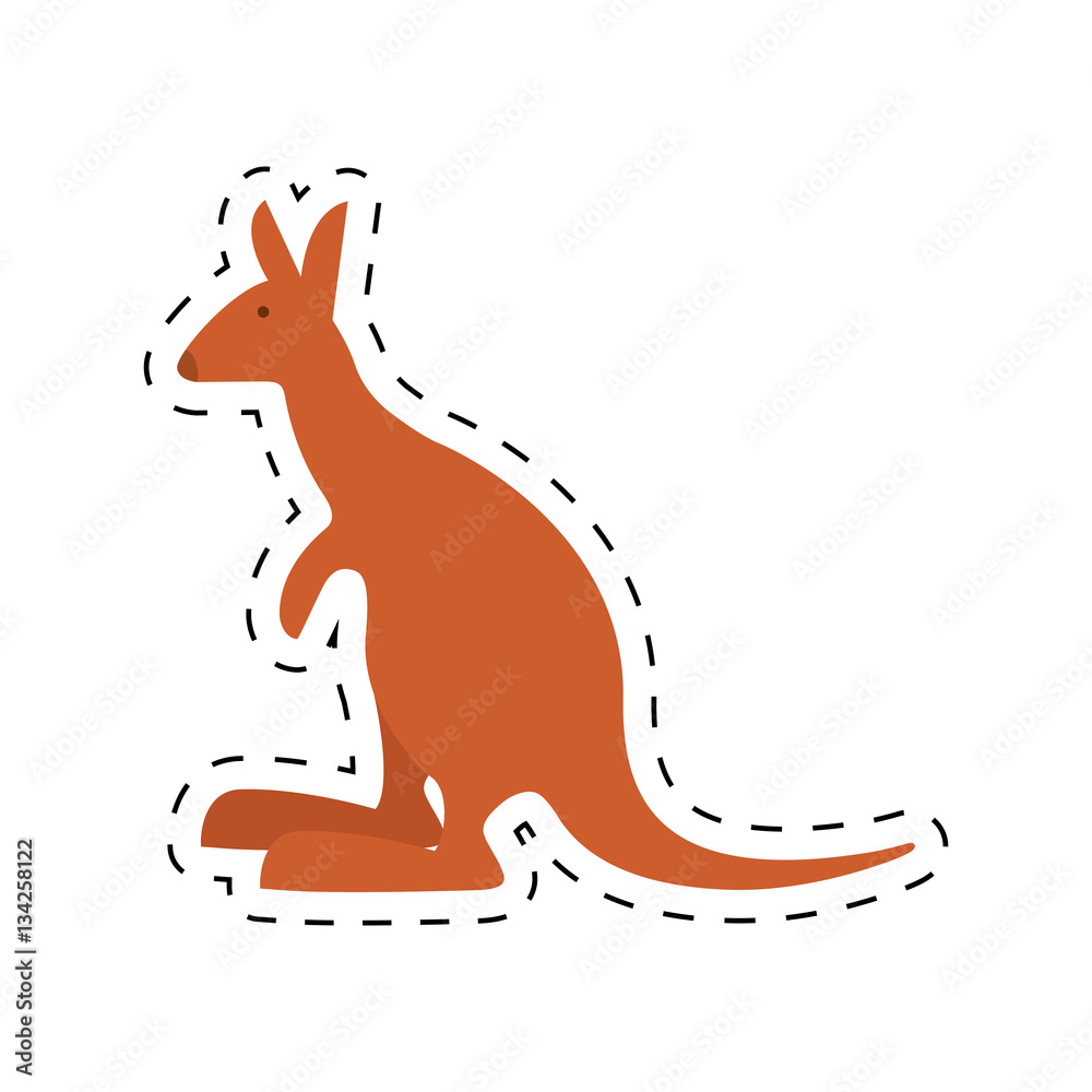 kangaroo australia pet animal dot line vector illustration eps 10 Stock ...