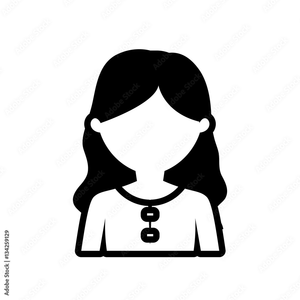 avatar woman young person outline vector illustration eps 10 Stock ...