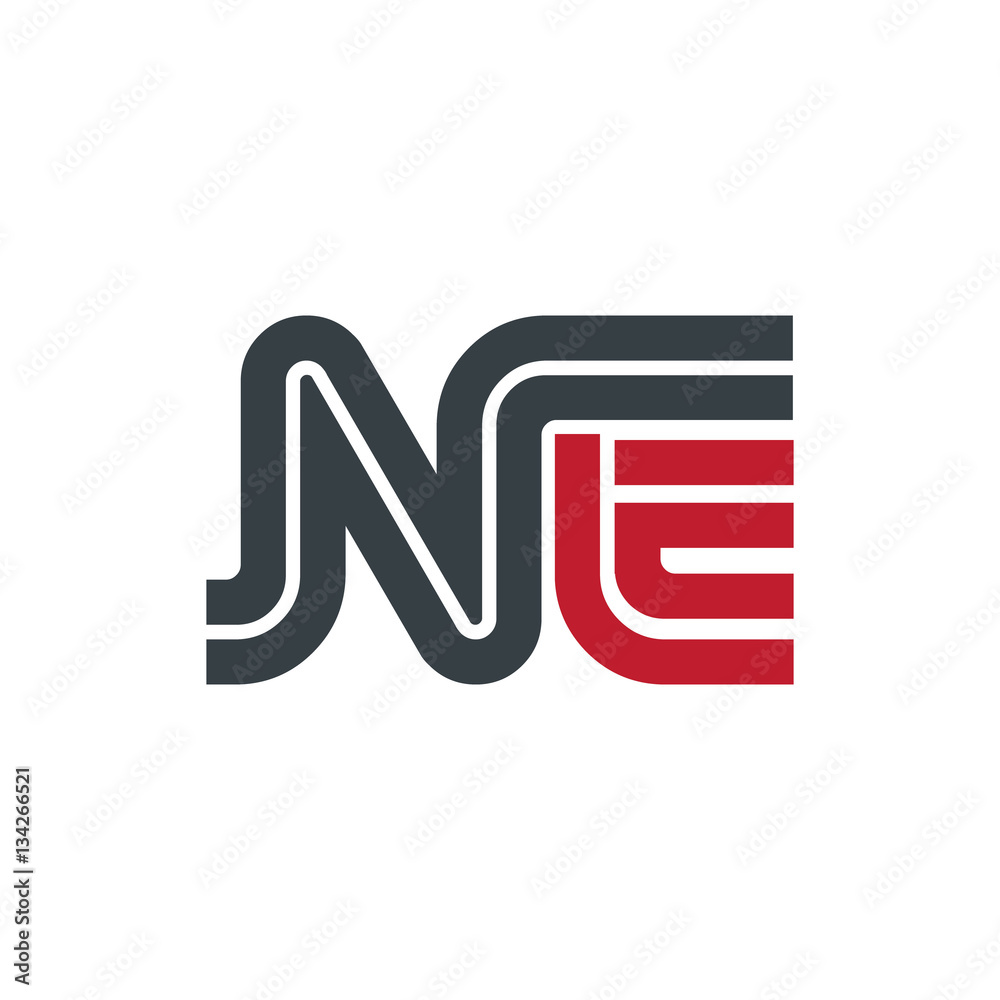Initial Letter NE Linked Design Logo Stock Vector | Adobe Stock