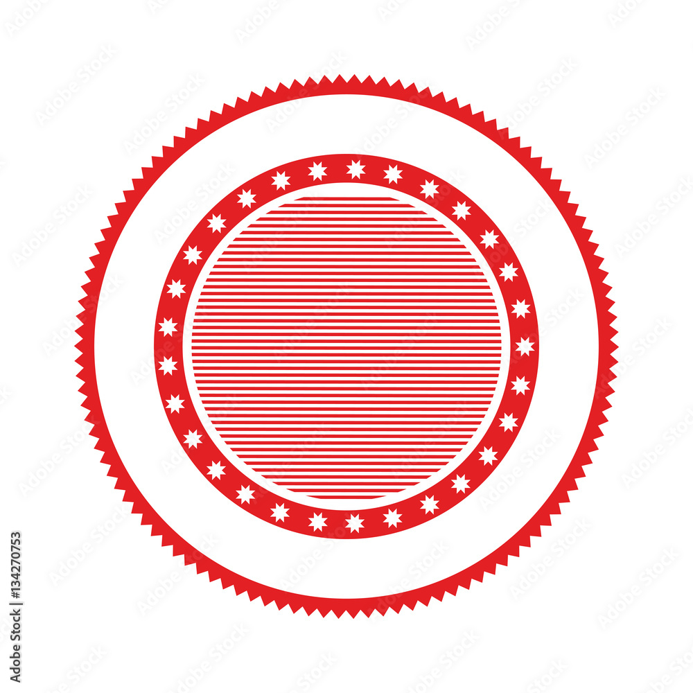 red circular stamp abstract art deco emblem vector illustration Stock ...